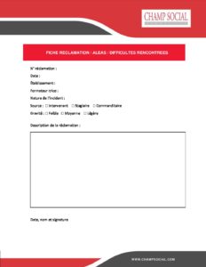 fiche-reclamation - Champ Social Formations